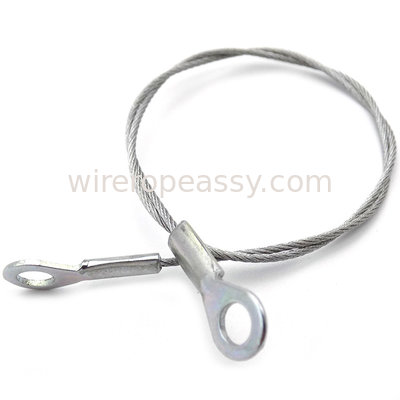 Sliver Cable Display Stainless Steel Wire Rope With Hook / Terminal , 1m-3m Length