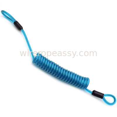 4.0mm PU Coated Hand Tool Safety Lanyards , Retractable Tool Lanyard With Double Loops