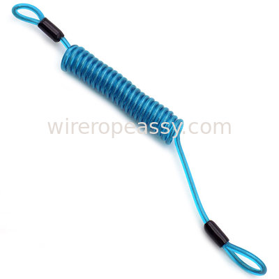 4.0mm PU Coated Hand Tool Safety Lanyards , Retractable Tool Lanyard With Double Loops