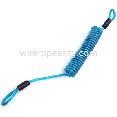 4.0mm PU Coated Hand Tool Safety Lanyards , Retractable Tool Lanyard With Double Loops