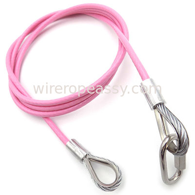 Zinc Coated Wire Rope Assembly With Snap Hook / Steel Cable Assembly