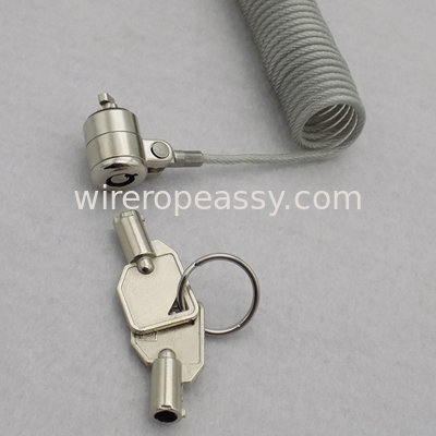 Ø 3.0mm Retractable Laptop Steel Cable Lock with New Type keys