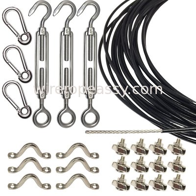 ISO2008 Terminal Fittings Stainless Wire Hanging Kit wtih Hook / Eye Turnbuckle