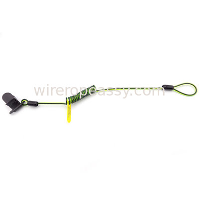 3.0mm Safety Double Color PU Coated Safety Coil Tool Lanyard With Plastic Swivel Hook