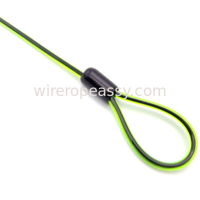 3.0mm Safety Double Color PU Coated Safety Coil Tool Lanyard With Plastic Swivel Hook