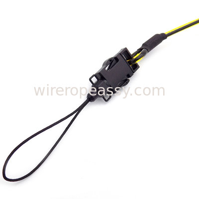 5.0mm Black PU Coated Clear Yellow PVC Diving Coil Tool Lanyard With Snaps Quick Release Buckles