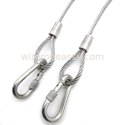 1*19 Galvanized Spring Carabiner Steel Wire With Swivel Snap Hook