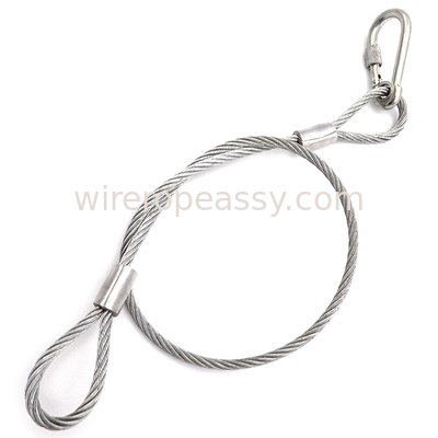 1*19 Galvanized Spring Carabiner Steel Wire With Swivel Snap Hook