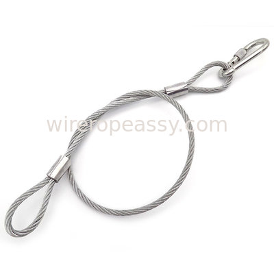 1*19 Galvanized Spring Carabiner Steel Wire With Swivel Snap Hook