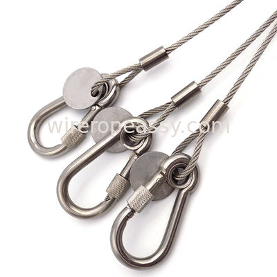 High Quality Wire Rope Assembly Security Steel Lanyard Stainless Steel Wire Sling With Pin