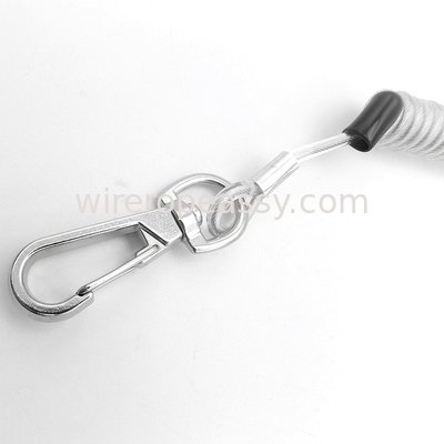 Safety Tool Lanyards Transparent PU Coated Spring Safety Retractable Tool Lanyard With Belt