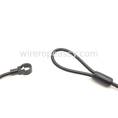 Wire Rope Assembly Security Steel Lanyard Stainless Steel Wire Black Colour All Dimentions Avaliable