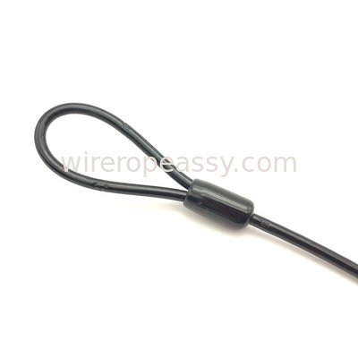 Wire Rope Assembly Security Steel Lanyard Stainless Steel Wire Black Colour All Dimentions Avaliable