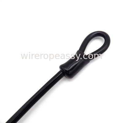 Wire Rope Assembly Security Steel Lanyard Stainless Steel Wire With Eyelet with Black Coating  All Dimentions Avaliable