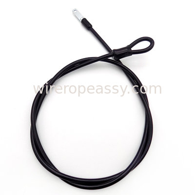 Wire Rope Assembly Security Steel Lanyard Stainless Steel Wire With Eyelet with Black Coating  All Dimentions Avaliable