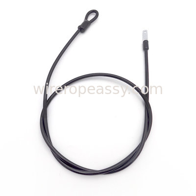 Wire Rope Assembly Security Steel Lanyard Stainless Steel Wire With Eyelet with Black Coating  All Dimentions Avaliable