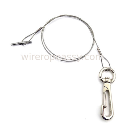 Wire Rope Assembly Security Steel Lanyard Stainless Steel Wire With Both Doghook And Pin All Dimentions Available