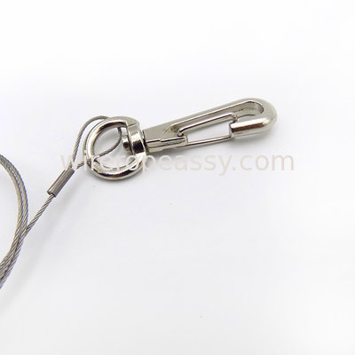 Wire Rope Assembly Security Steel Lanyard Stainless Steel Wire With Both Doghook And Pin All Dimentions Available