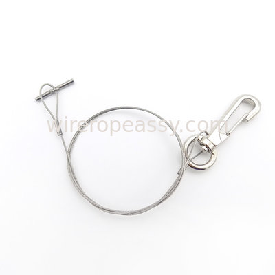 Wire Rope Assembly Security Steel Lanyard Stainless Steel Wire With Both Doghook And Pin All Dimentions Available