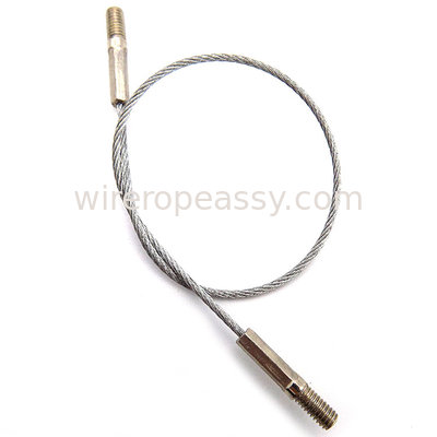 Wire Rope Assembly Thread Both Side  Steel Wire Cable with Silver Coating
