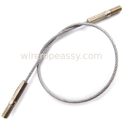 Wire Rope Assembly Thread Both Side  Steel Wire Cable with Silver Coating