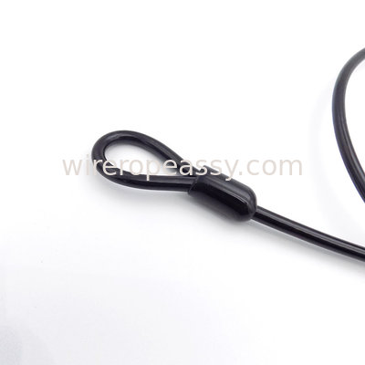 Wire Rope Assembly Security Steel Lanyard Stainless Steel Wire With Ball Black Colour All Dimentions Available