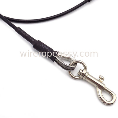 Wire Rope Assembly Pets Adapters Cable With A Small Dog hook And A Middle Circle To Link The Wire