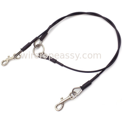 Wire Rope Assembly Pets Adapters Cable With A Small Dog hook And A Middle Circle To Link The Wire