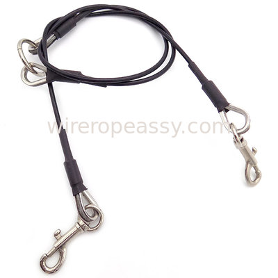 Wire Rope Assembly Pets Adapters Cable With A Small Dog hook And A Middle Circle To Link The Wire