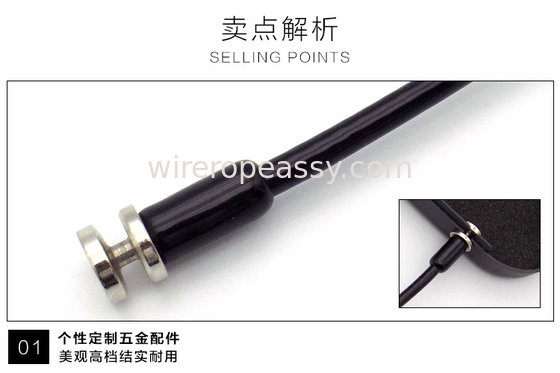 Safety Wire Rope Assembly 3.2mm Steel Wire Rope Coated  Black,  Used for Electronic Lock