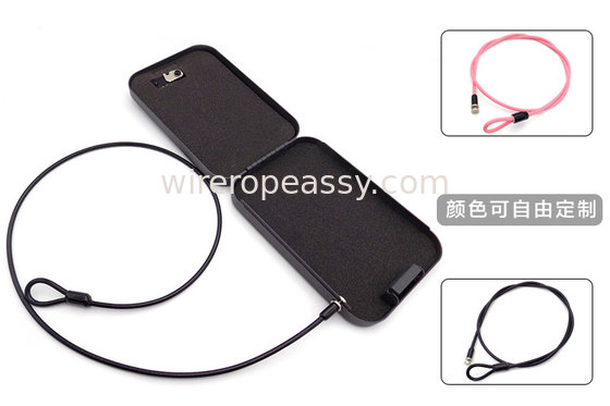 Safety Wire Rope Assembly 3.2mm Steel Wire Rope Coated  Black,  Used for Electronic Lock