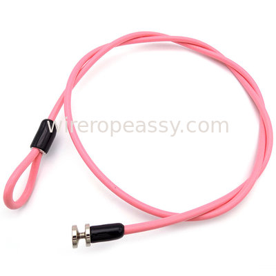 Safety Wire Rope Assembly 3.2mm Steel Wire Rope Coated  Black,  Used for Electronic Lock
