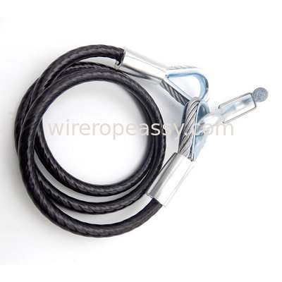 Wire Rope Assembly Towning Cable With Ball and S-Doghook Coating In Silver and Black