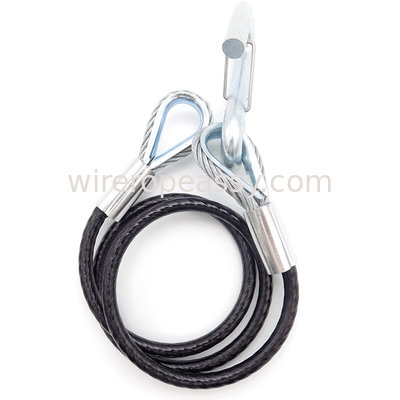 Wire Rope Assembly Towning Cable With Ball and S-Doghook Coating In Silver and Black