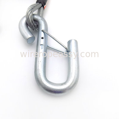 Black Coating Wire Rope Assembly Security Steel Safety Cable With Two Side S-Doghook