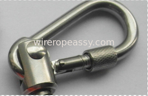 Plastic Coiled Lanyards Spring , Wrist Lanyards With Swivel Stainless Steel Carabineer