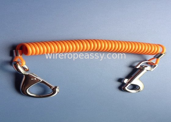 Diving Tool Lanyards Safety Emergency Dual Steel Hook Spring Cable