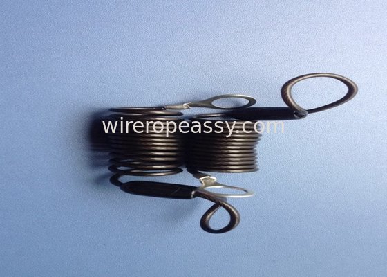 Black PVC Coating Small Safety Tool Lanyards With Loop And Terminals
