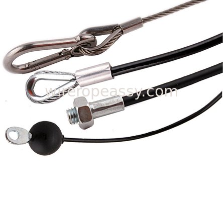 1.8mm Transparent Glavanized Steel Cable Assembly With Carabiners / Thimble Eyes / Nylon Ball