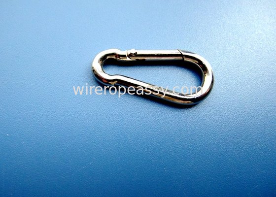 Stainless Steel Snap Hooks / Stainless Carabiner Hook Fittings 5*50 mm WIth Spring Suit For Ropes
