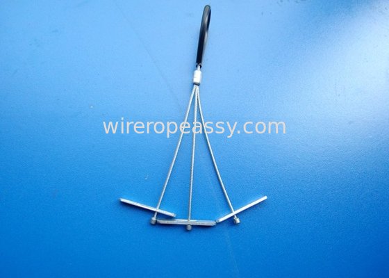 3-Leg Stop Fittings And Metal Washer Steel Cable Assembly With Soft Rubber Jacket Handle