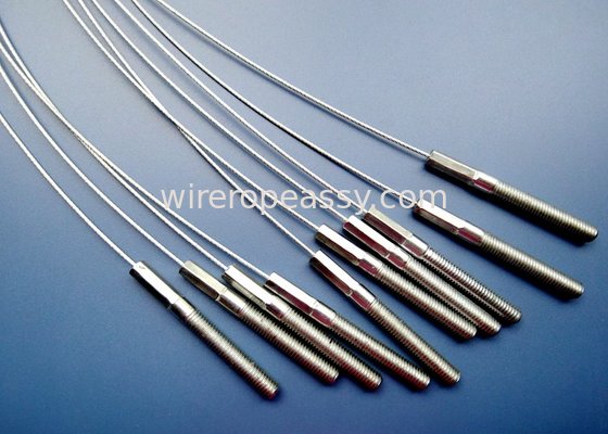 1.5 mm 7*7 Galvanized Steel Cable Assembly With M6 Threads Studs