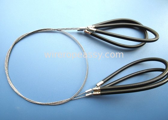 1.0 mm Steel Cable Assembly , Cable Saw With Black Soft PVC Handle Tubes