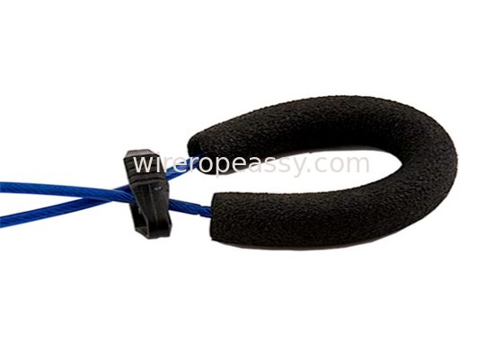 3.0 mm Blue Coated Custom Cable Assemblies ,  Dog Tie Out Cable With EVA Foam And Hook For Dog Stay