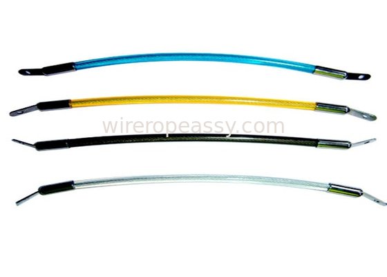 Clear PVC / PU / PE / Nylon Coated Wire Rope Assembly  For Luggage / Bags With Terminals
