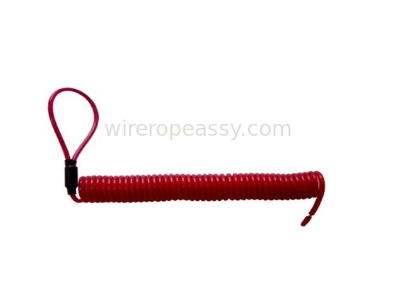 Red Spring Spiral Coil Tool Lanyard , Retractable Tool Lanyards  With Diving Accessories