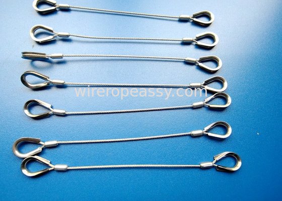 1.5 mm Wire Rope Assembly Wire Lanyard Steel Cable With Thimble Eye At Both Ends