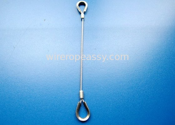 1.5 mm Wire Rope Assembly Wire Lanyard Steel Cable With Thimble Eye At Both Ends