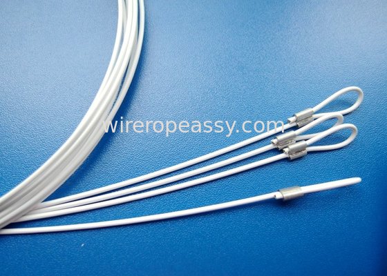 1.2mm  1*19 White PVC Coated Galvanized Steel Cable With Loops