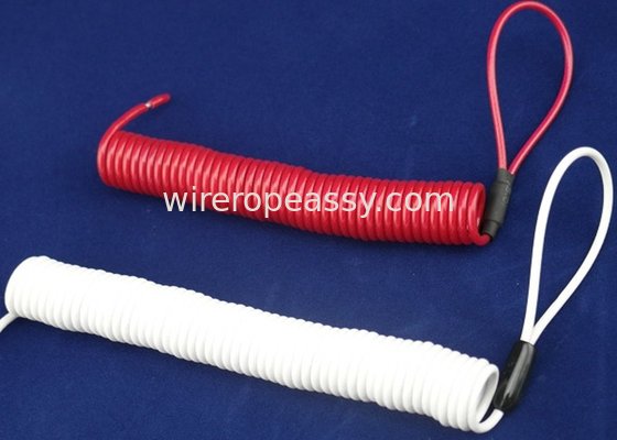 Double Loops White/  Red Coil Spiral Spring Steel Cable For Tool Use